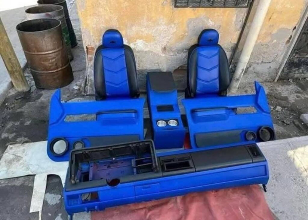 1988-1994 Chevy/GMC OBS Full Custom Blue & Black Interior Kit Seats ...